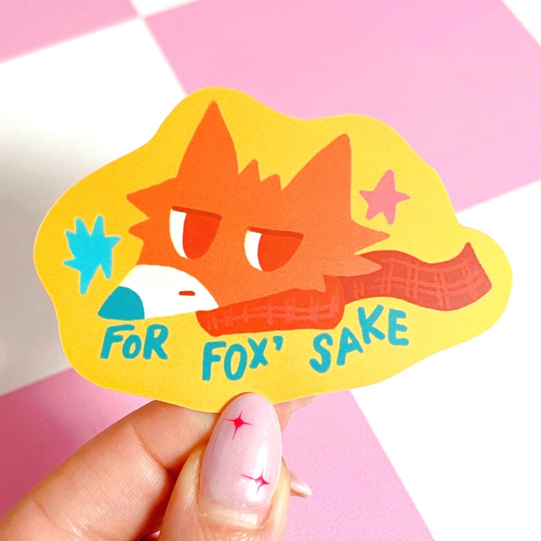 Fox Sake Sticker Matte Sticker | Vinyl Waterproof Kindle E-reader - Etsy