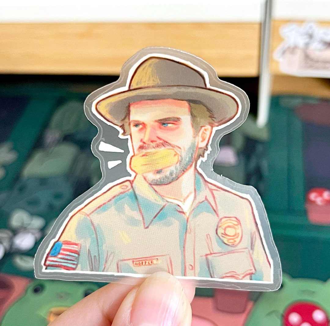 Jim Hopper Sticker Matte Clear Vinyl Sticker Laptop Waterbottle Sticker ...