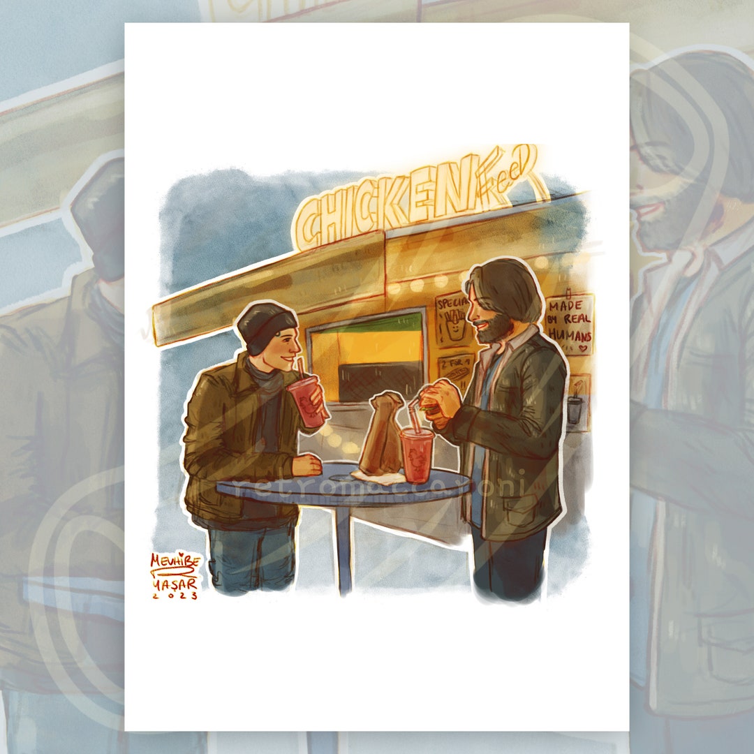 Burger Date Connor & Hank DBH Connor RK800 Hank DBH Fanart Print - Etsy