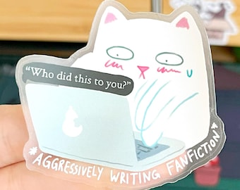Future Bestselling Author Cat Sticker | Writer Sticker Writing Matte ...