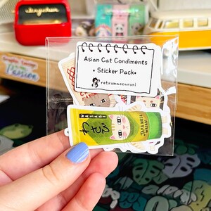 Japanese Sauces Cats Sticker Pack Matte Clear Cute Stickers Kawaii ...
