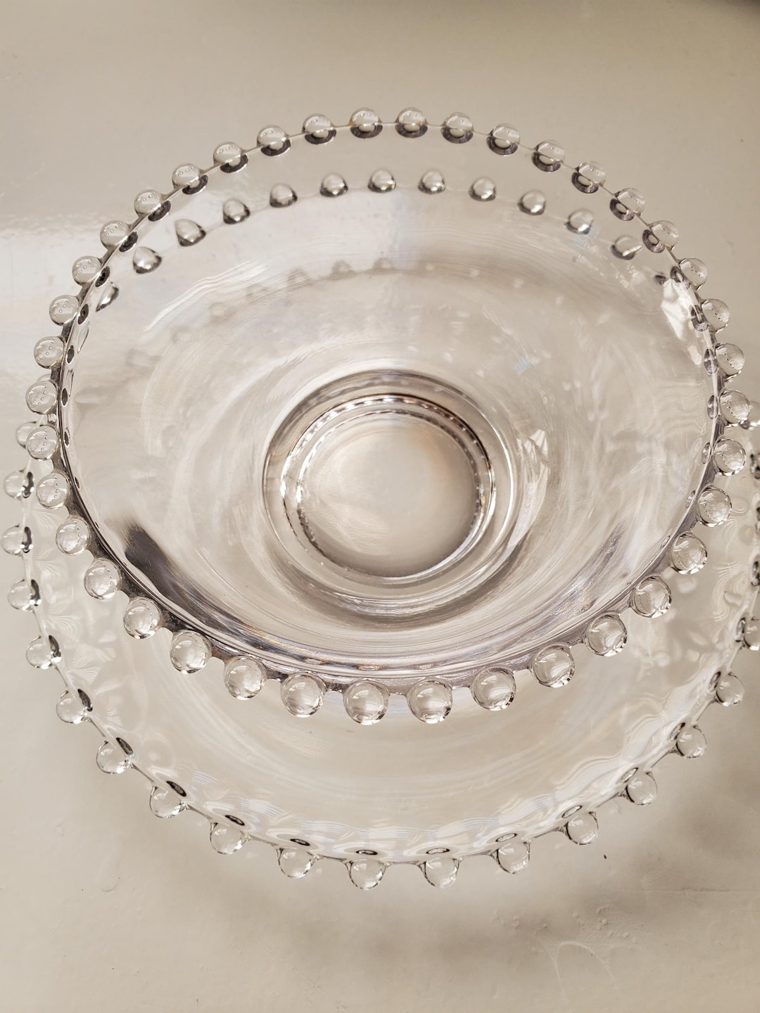 Antique Beaded Glass Bowl and Dish Set - Etsy