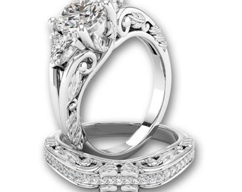 2 Cts Diamond Vintage Art Deco Bridal Set Engagement Ring 935 - Etsy