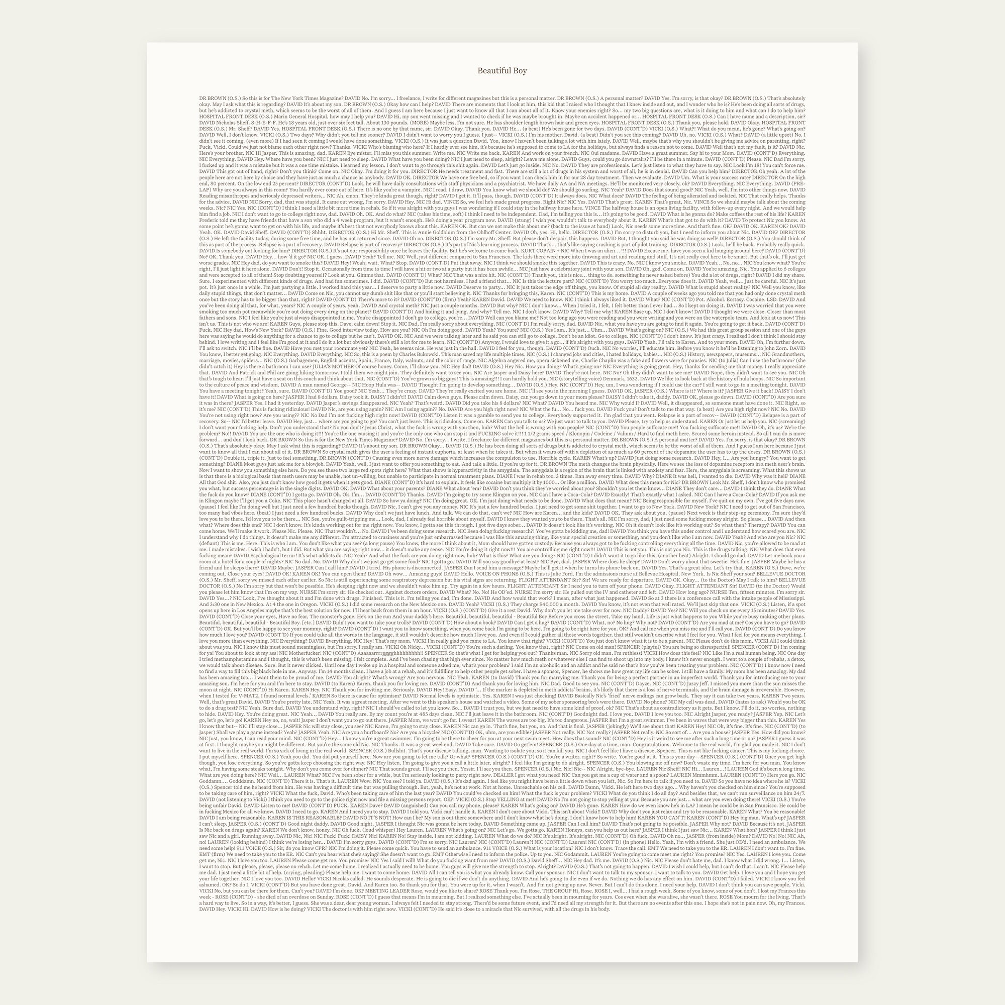 Beautiful Boy Dialogue Poster - Etsy