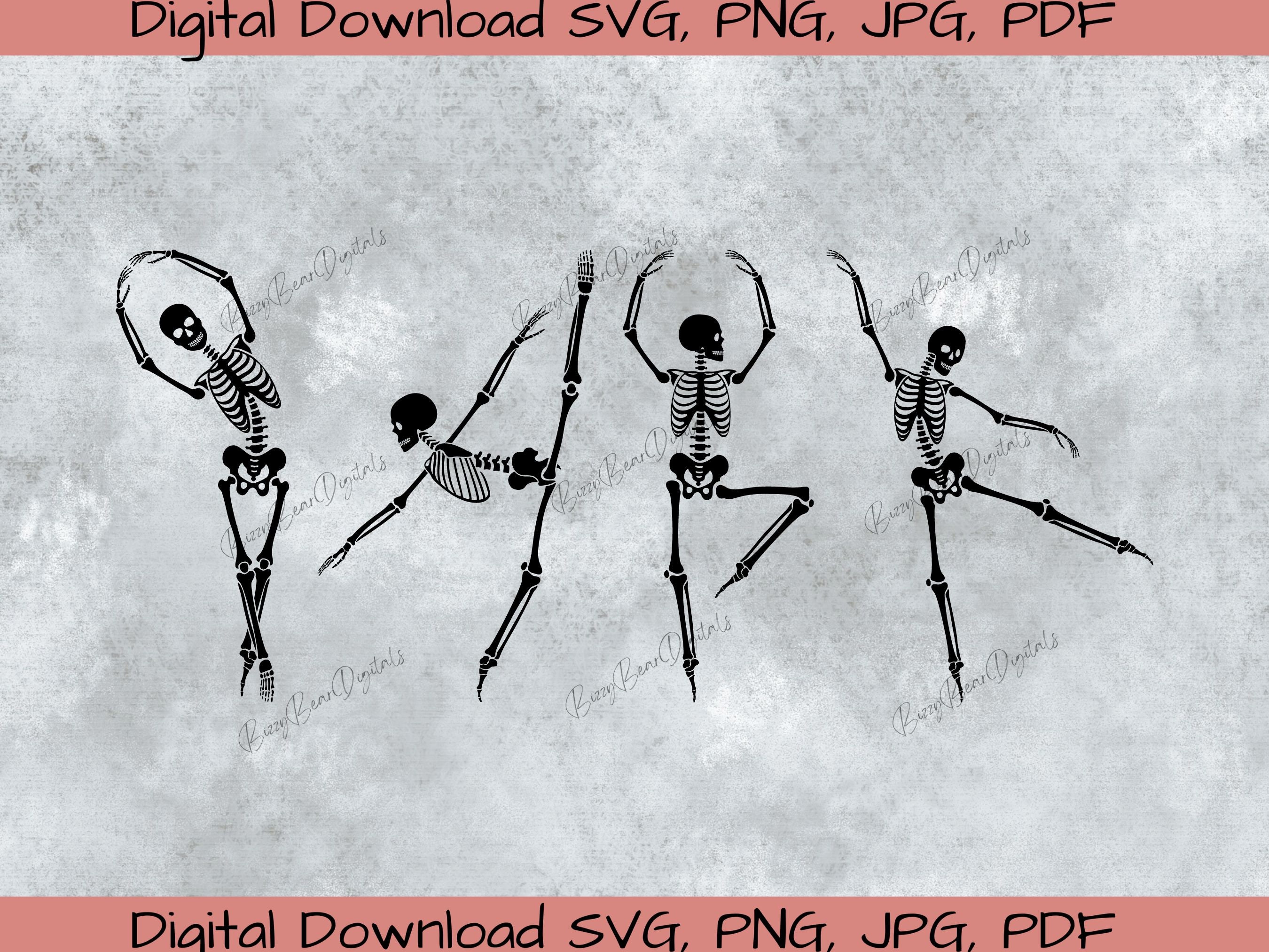 Ballerina Skeletons Dance Halloween Digital Download SVG, PNG, JPG, Pdf ...