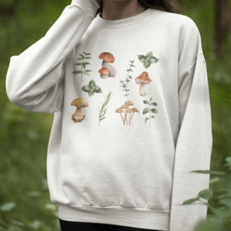 Cottagecore Sweater Dark Cottagecore Mushroom Sweatshirt - Etsy