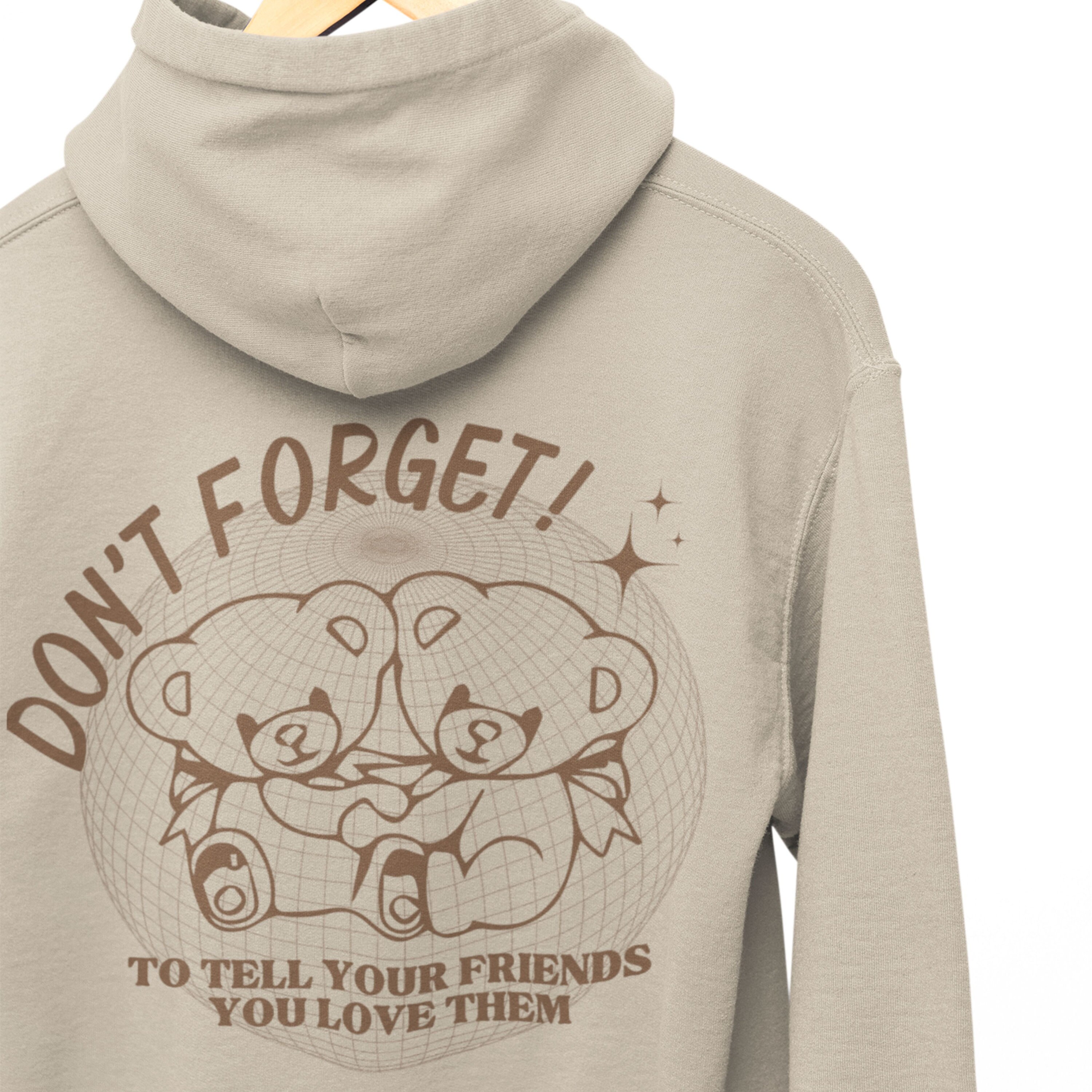 Teddy Bear Hoodie Kidcore Y2K Hoodie Dear Person Behind Back Print ...