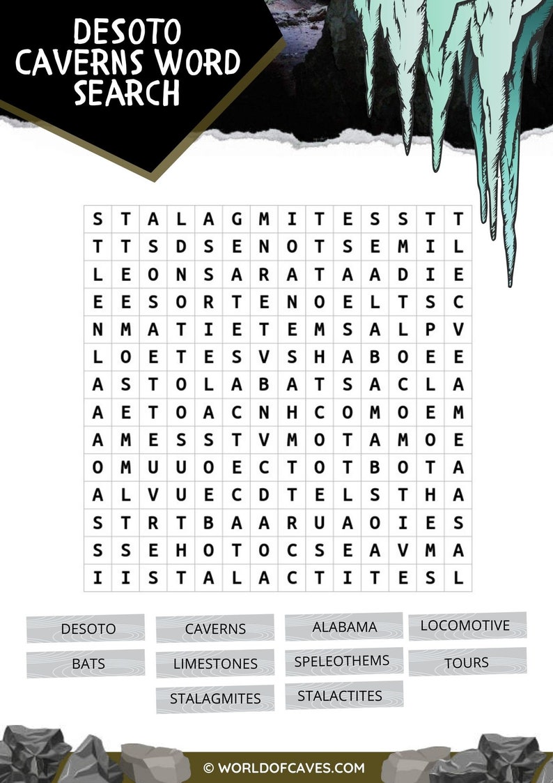 Desoto Caverns Caves Cave Guide Digital Download Printable - Etsy