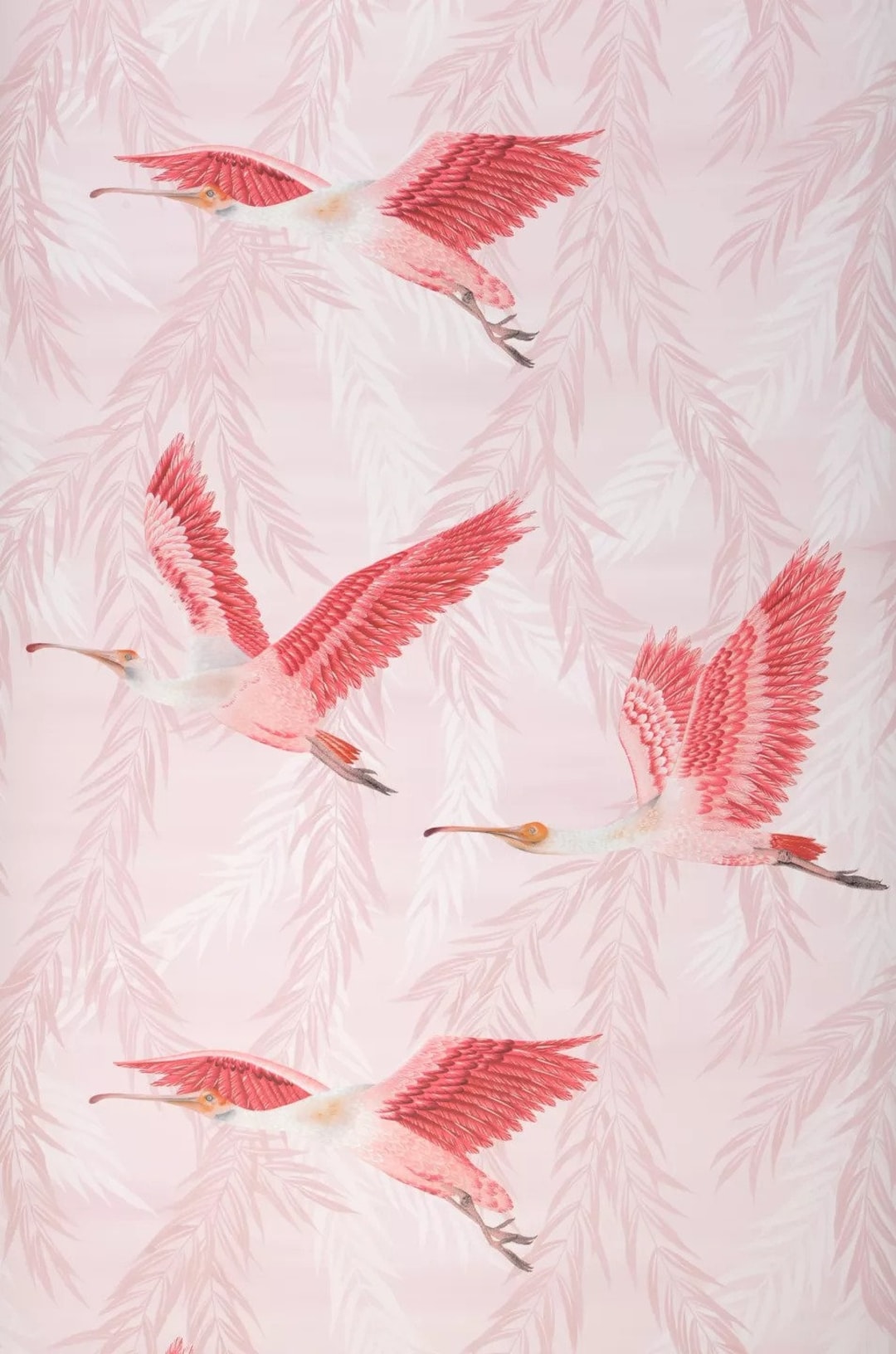 Vintage Wallpaper Pink Goose Boho Home Decor Sold per Full Roll Only ...
