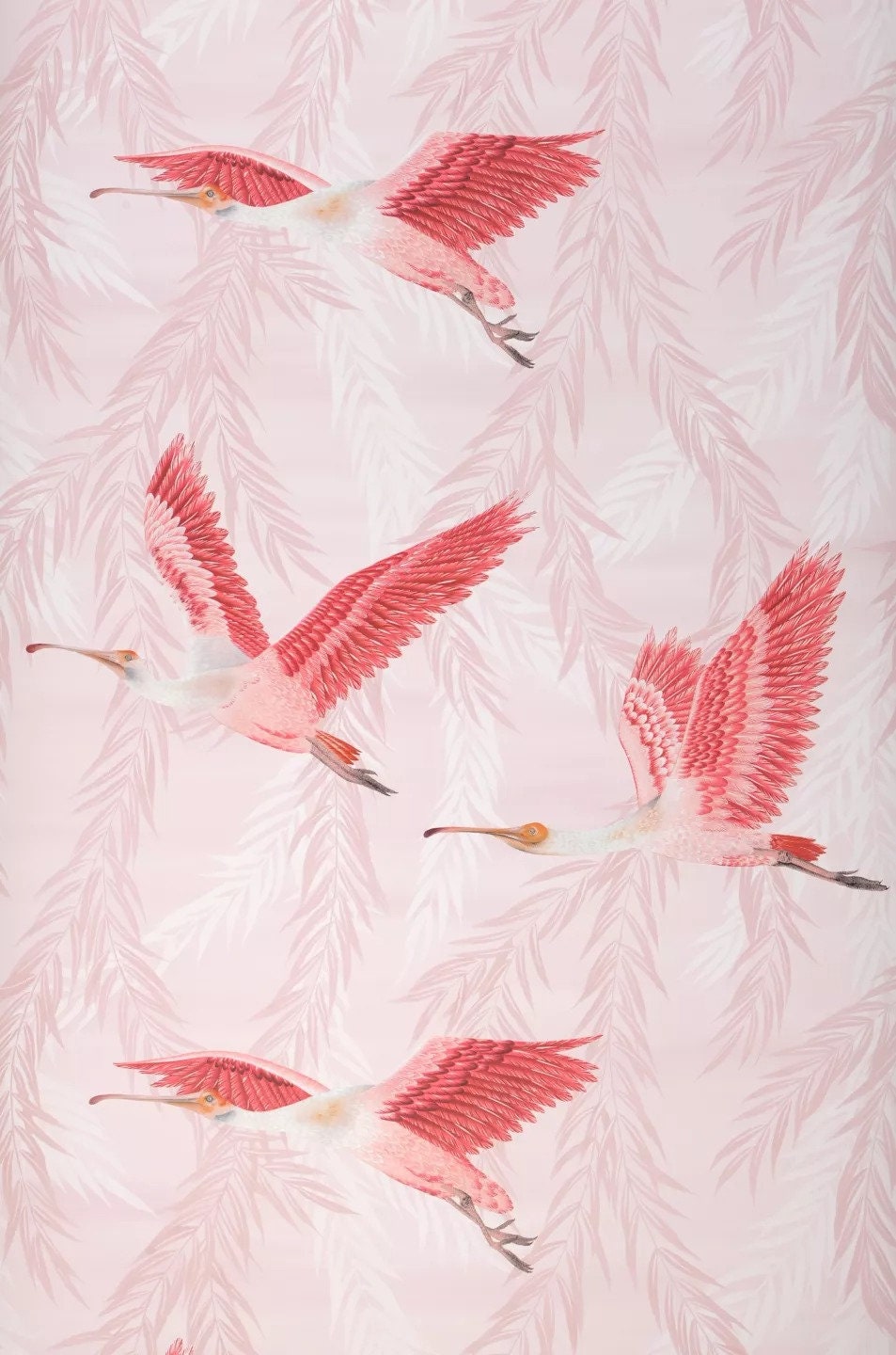 Vintage Wallpaper Pink Goose Boho Home Decor Sold per Full - Etsy