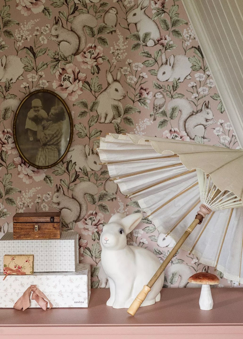 Vintage Wallpaper Rabbits Boho Home Decor Sold per Full Roll - Etsy