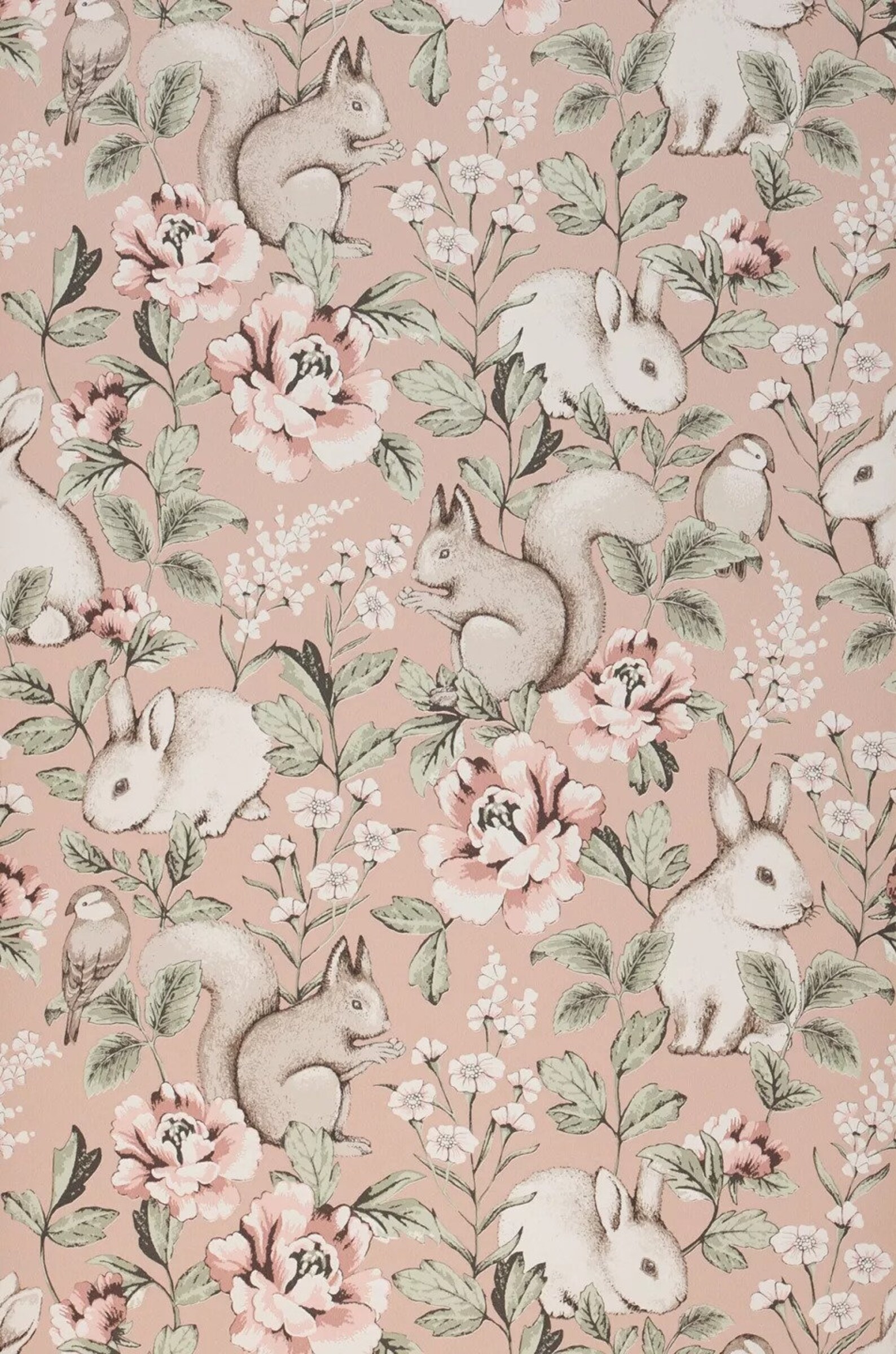 Vintage Wallpaper Rabbits Boho Home Decor Sold per Full Roll - Etsy