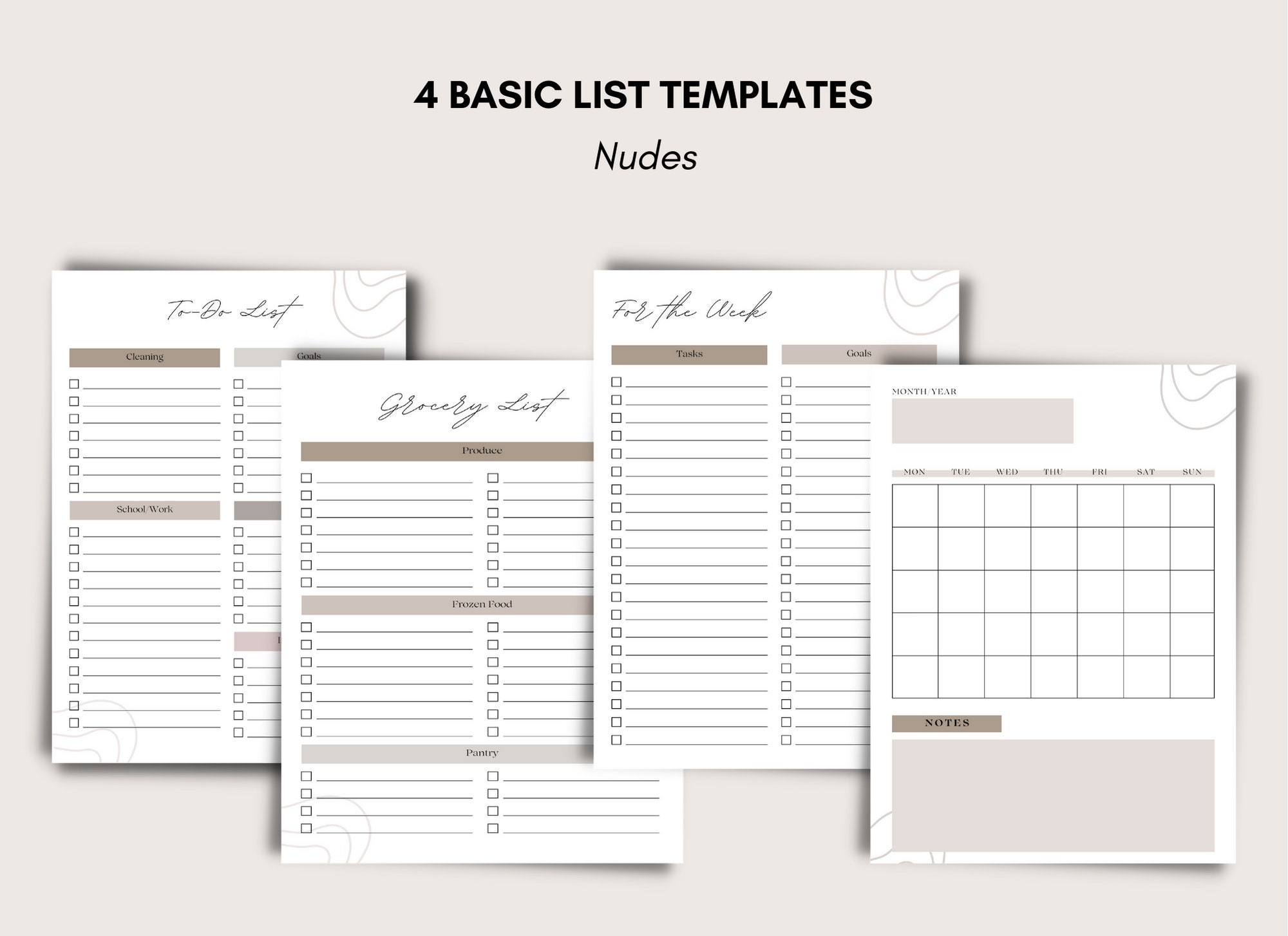 Minimal Basic To-do List Templates - Etsy