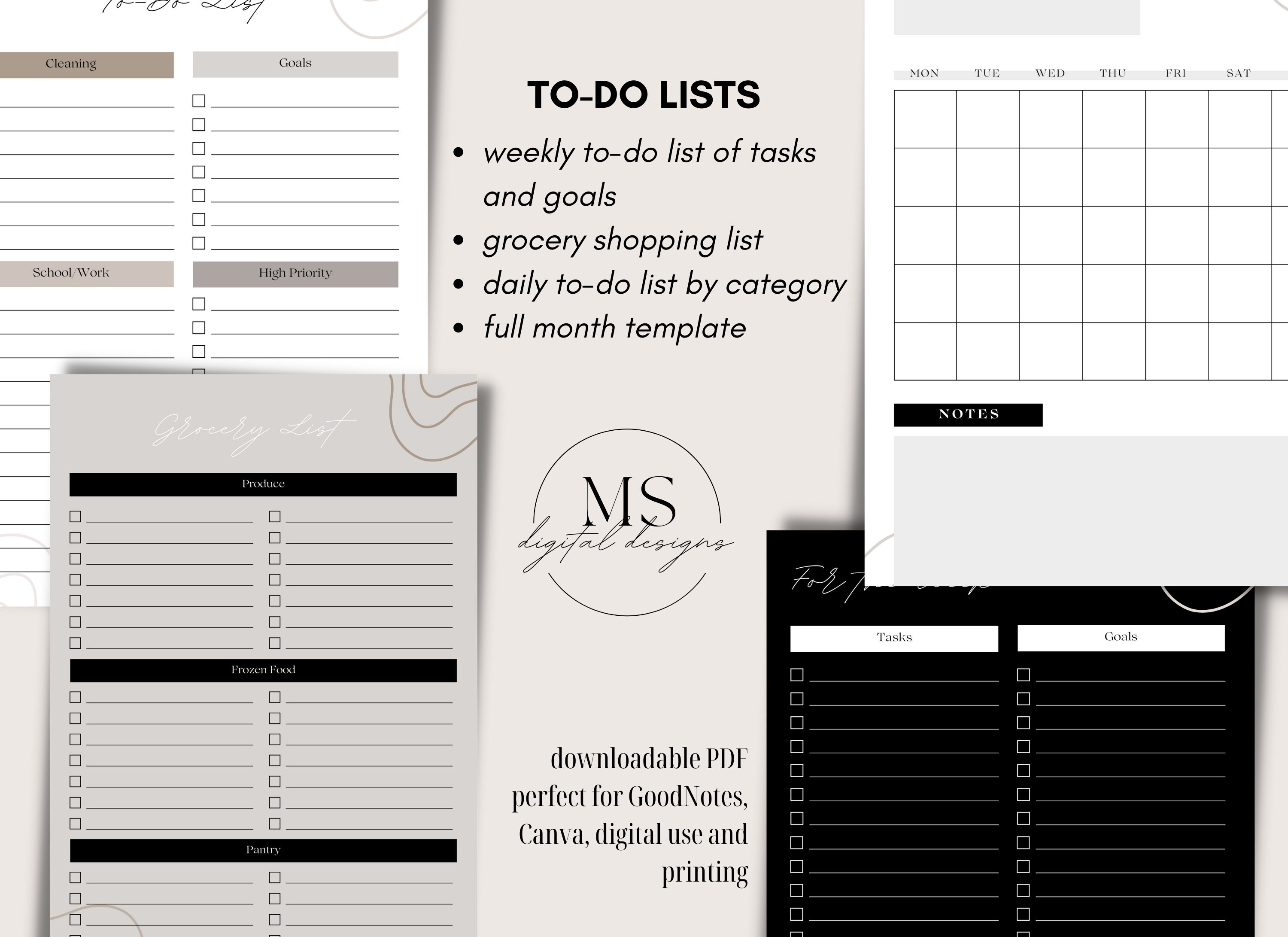 Minimal Basic To-do List Templates - Etsy