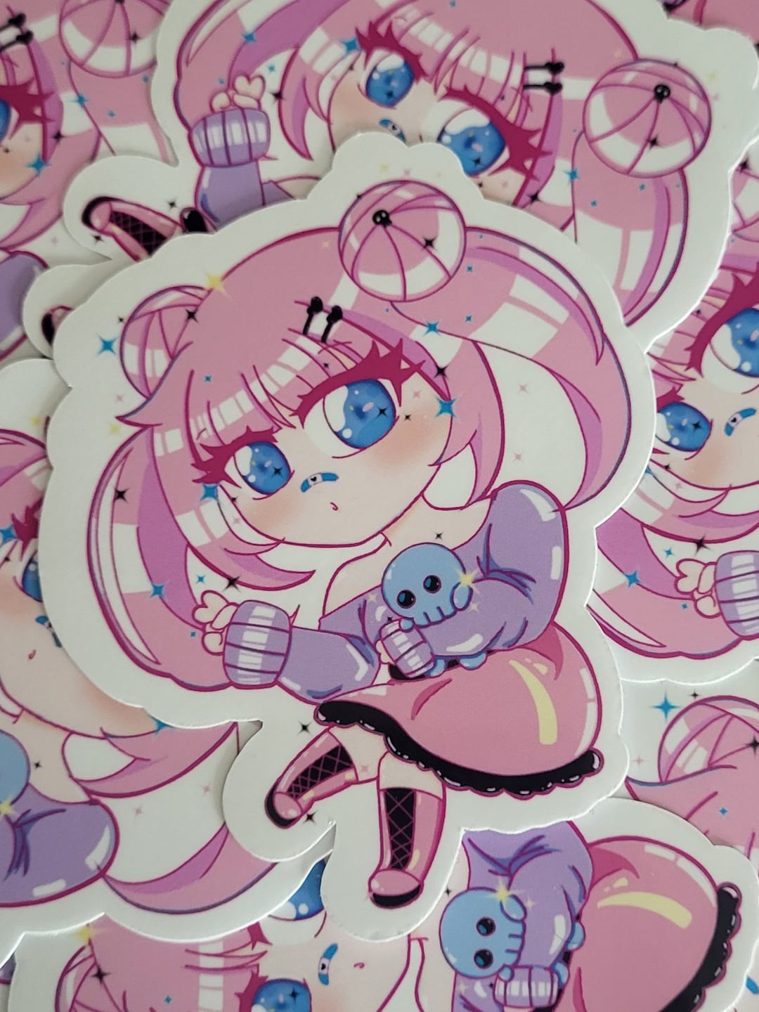 Kawaii Pink Anime Girl Sticker Anime Girl Sticker Anime - Etsy