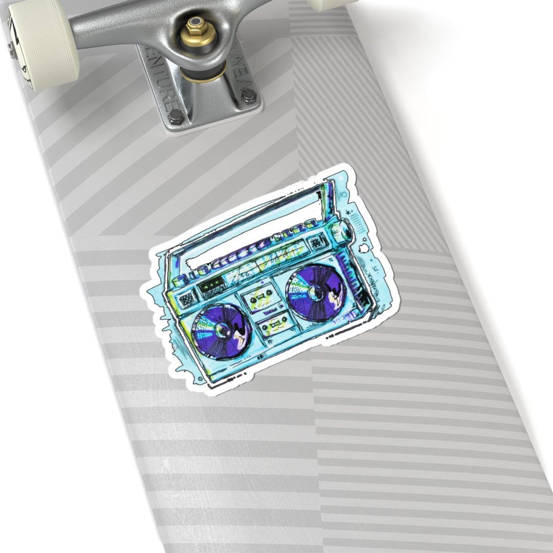 Boombox Original Sketch Sticker - Music Lover Sticker, Retro Design ...