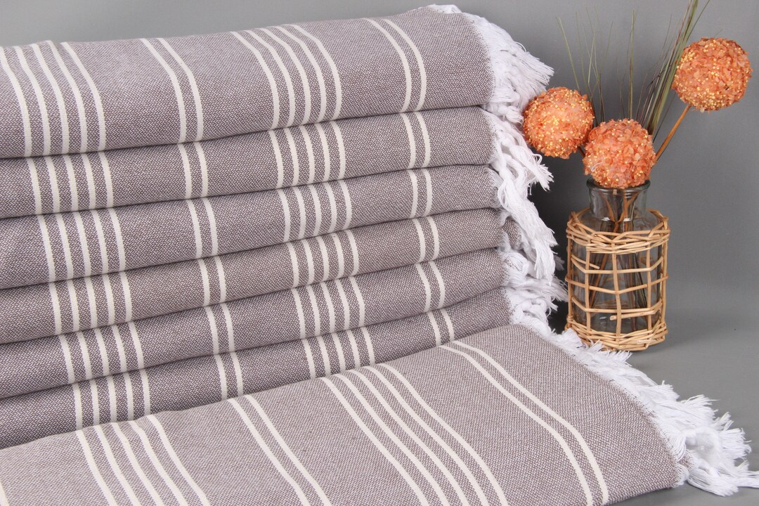 Turkish Bedspread, Turkish Throw Blanket, Brown Blanket, Striped ...