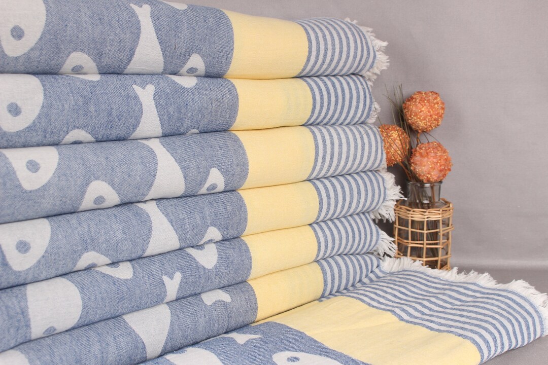 77x91 Inches Navy Blue-yellow Cotton Blanket, Personalized Gifts ...