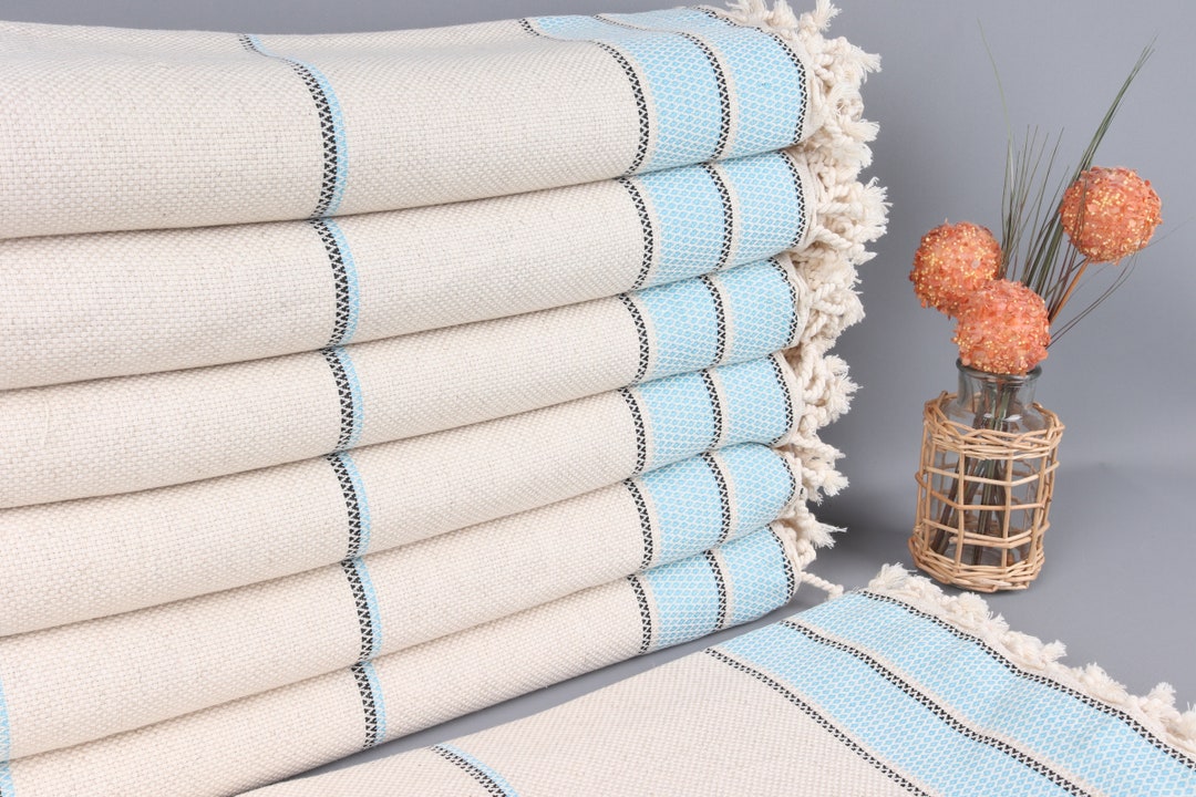 Sofa Blanket, Turkish Bedspread, Turquoise Throw, Striped Blanket ...