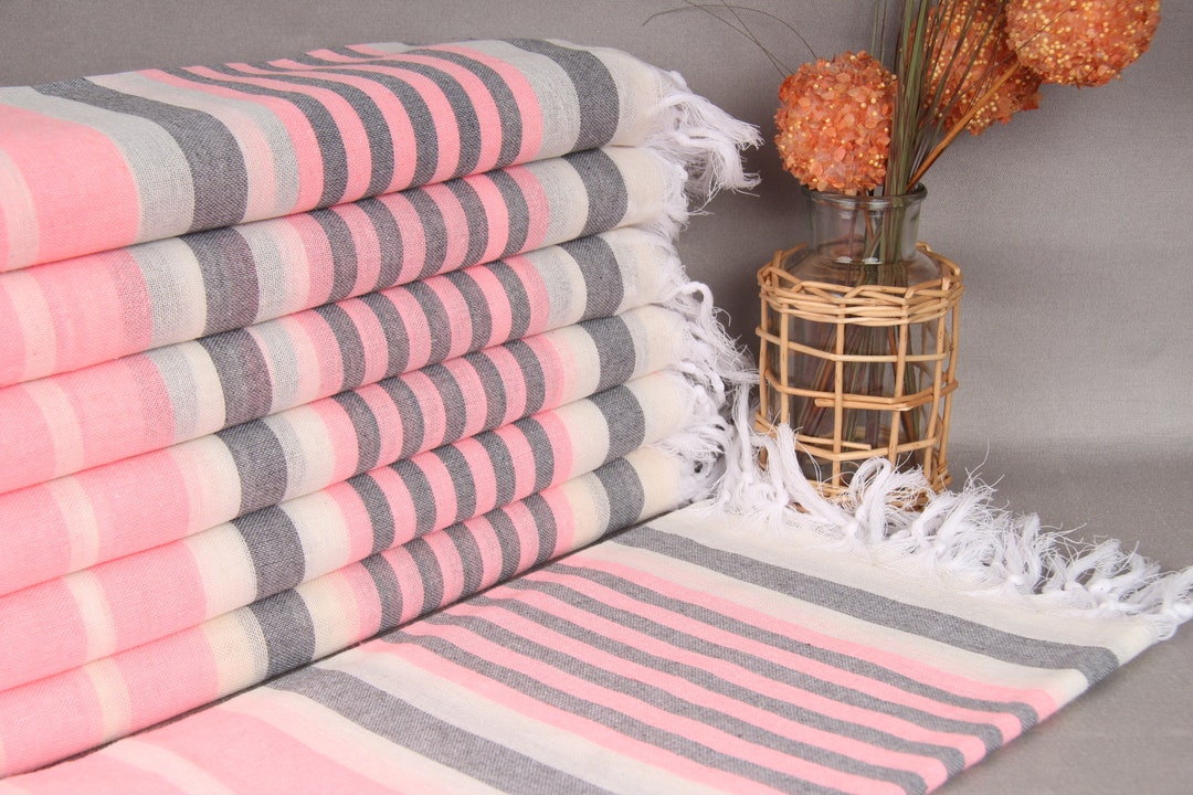 Employee Welcome Gift, Bachelorette Party, Bright Pink-dark Gray Towel ...