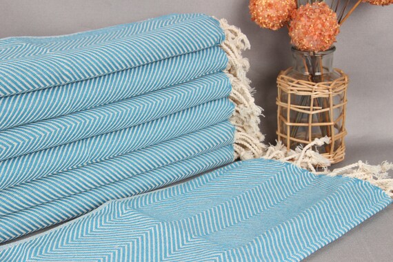 Dish Towel Embroidery Designs Turkish Tea Towels Turquoise Chevron Towel 20x40 Inches Gift for Her Travel Towel Decor Towel Etsy Ireland