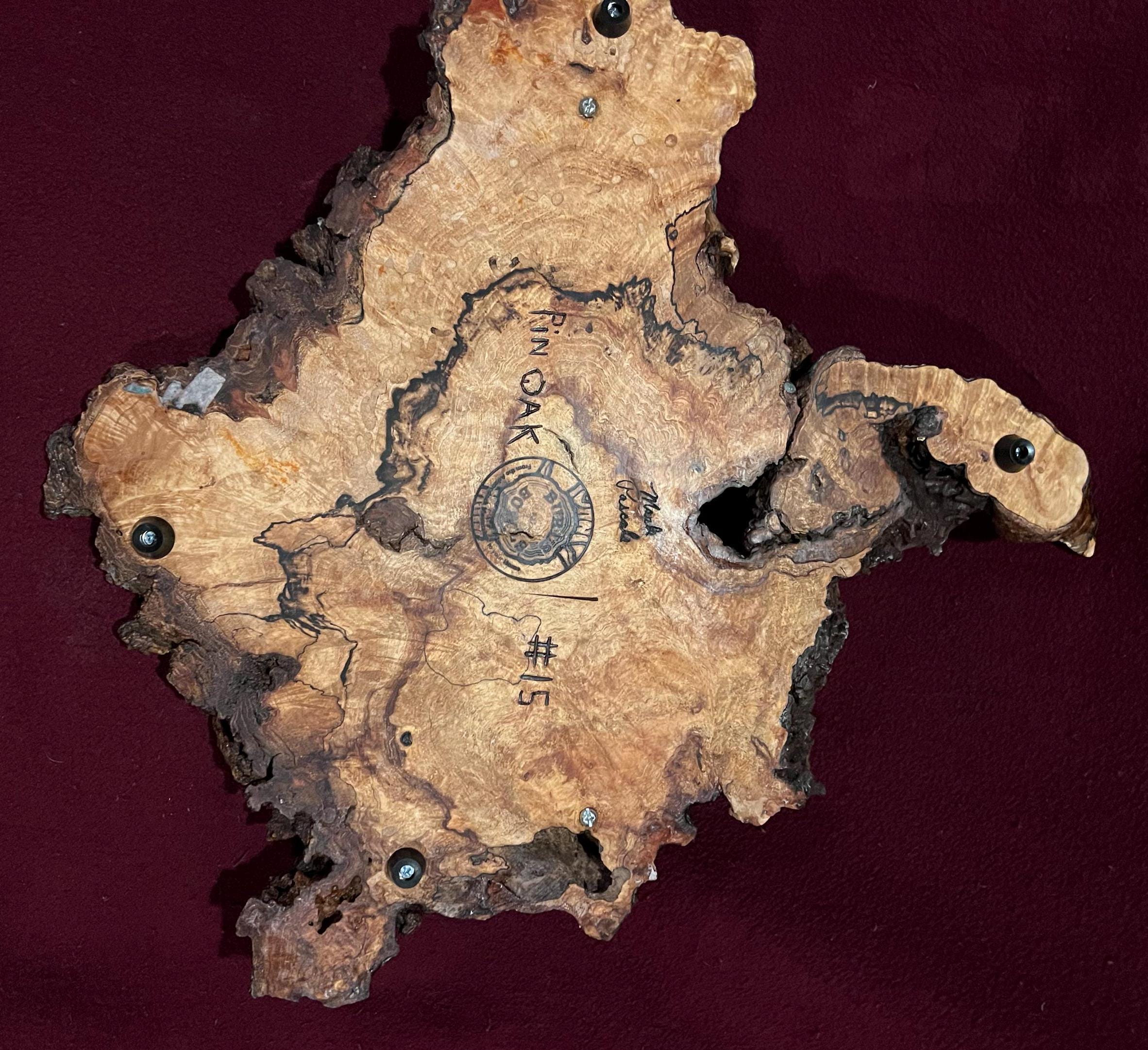 Pin Oak Burl Charcuterie Board With Sedona Turquoise and Deer Antler ...
