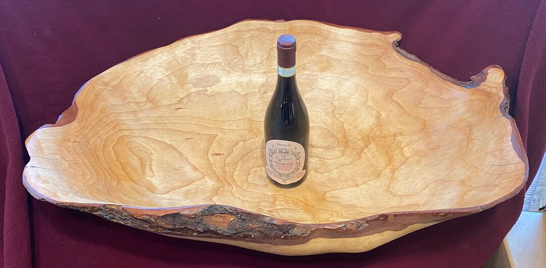 HUGE Birch BURL Bowl With Live Edge and Turquoise Inlay - Etsy