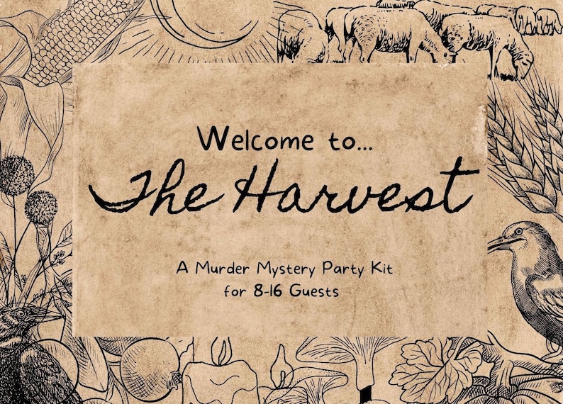 The Harvest: A Murder Mystery Party Kit for 8-16 Guests - Etsy