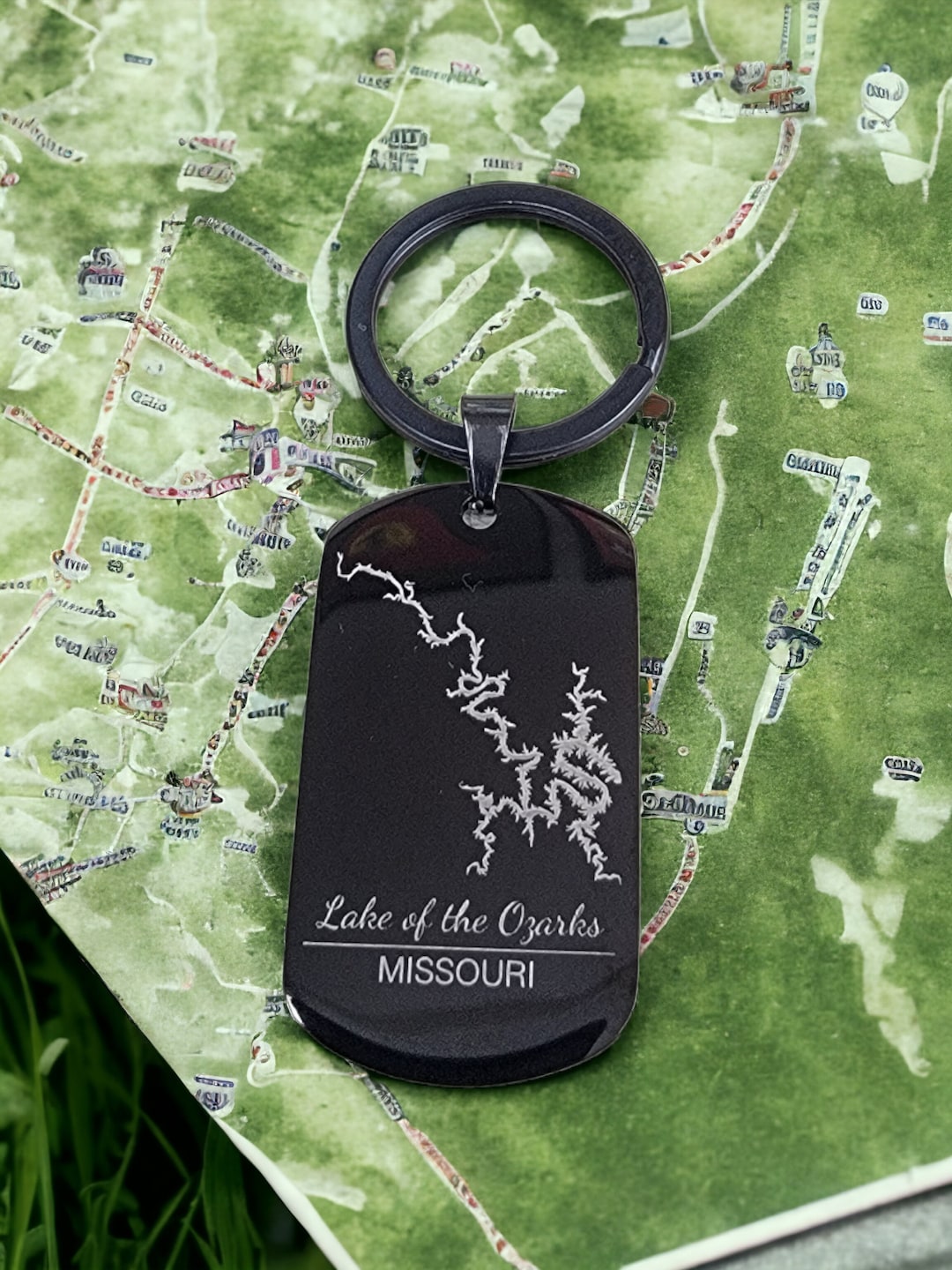 Personalized Laser Engraved Stainless Steel Lake Map Lake of the Ozarks ...