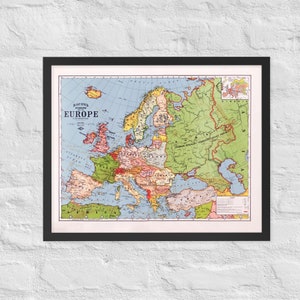 Europe Map: Vintage 1925 Europe Map Print Antique Europe Map - Etsy