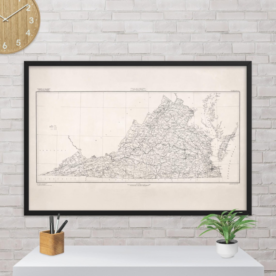 Virginia Map: Vintage 1914 Virginia Map Print Antique - Etsy