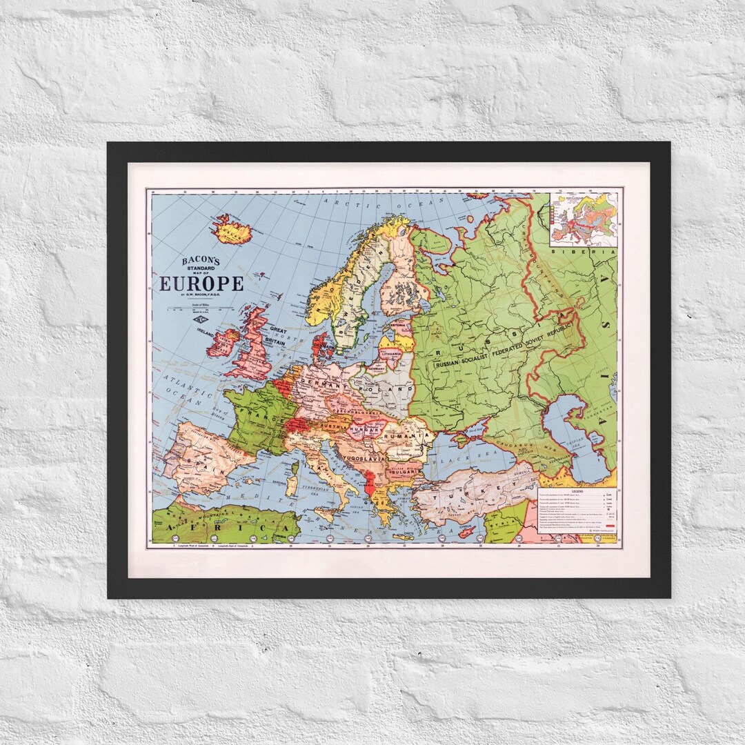 Europe Map: Vintage 1925 Europe Map Print Antique Europe Map - Etsy