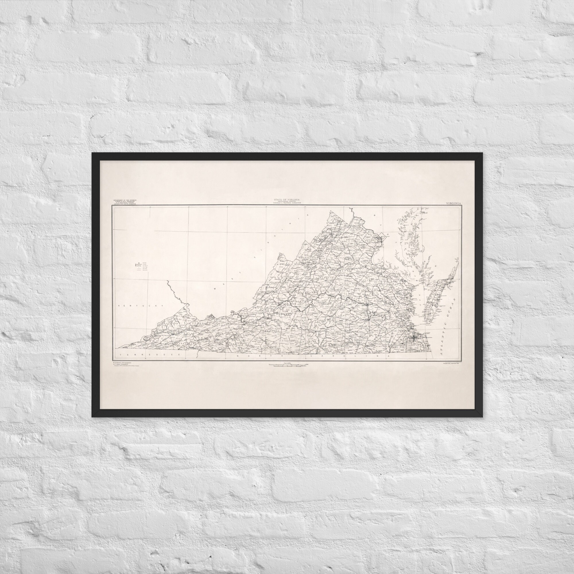 Virginia Map: Vintage 1914 Virginia Map Print Antique Virginia Map ...