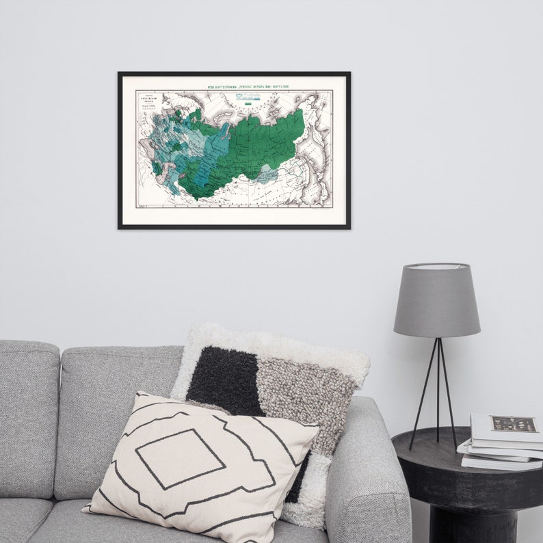 Mapa de Rusia: Vintage 1890 Russia Map Print Póster de mapa de Rusia ...