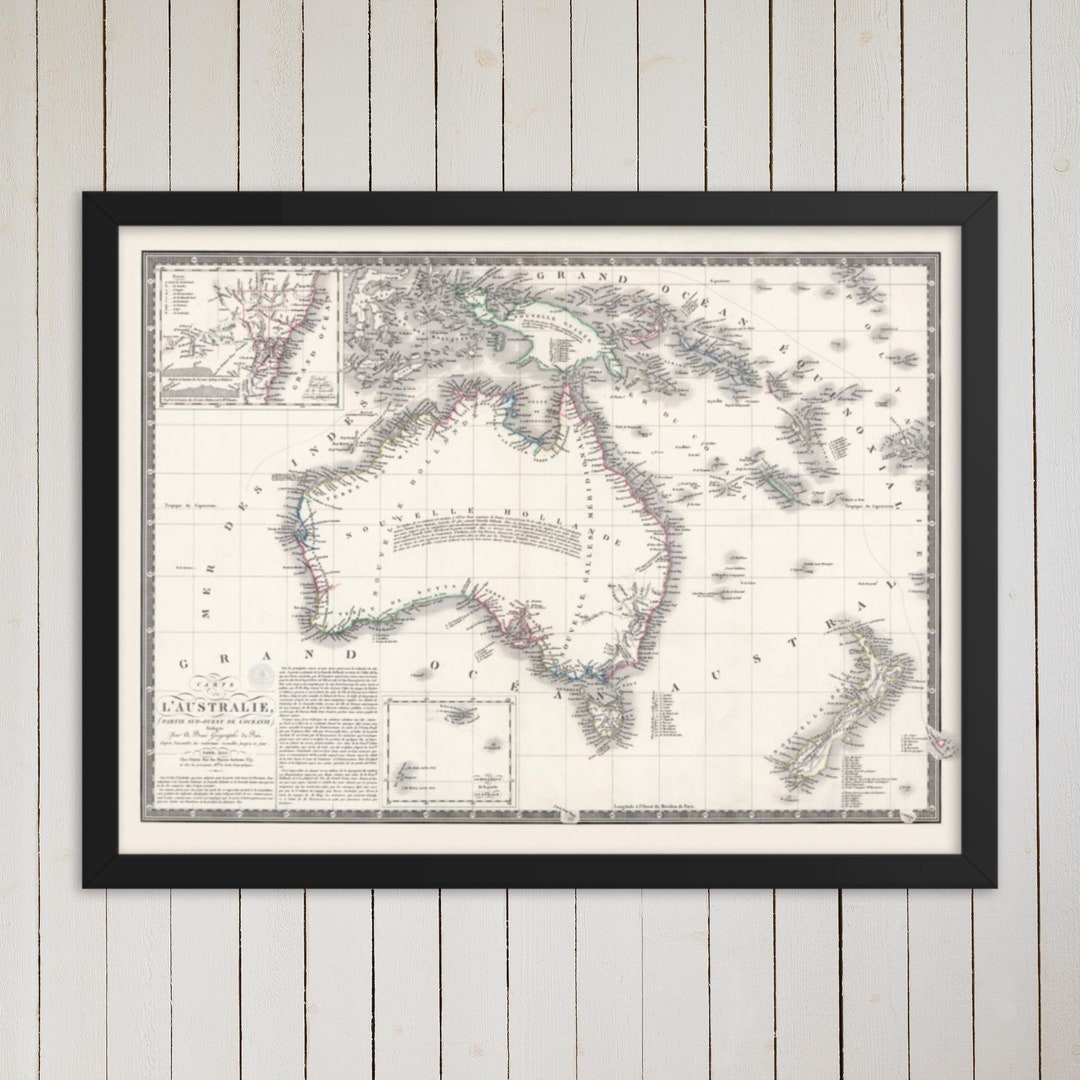 Oceania Map: Vintage 1826 Oceania Map Print – Antique Oceania Map ...