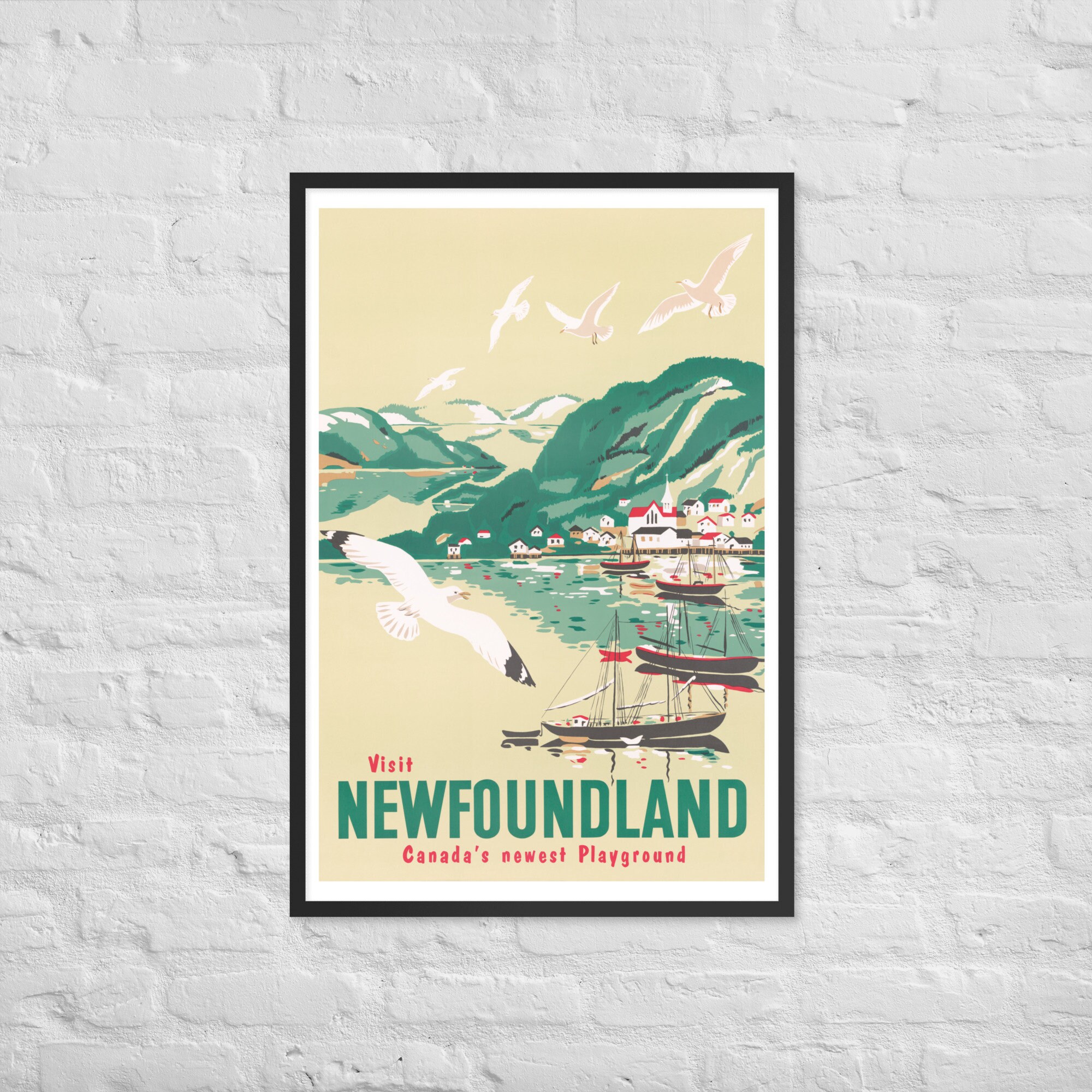 Vintage Newfoundland Travel Poster Circa 1950 Visit Newfoundland Canada ...