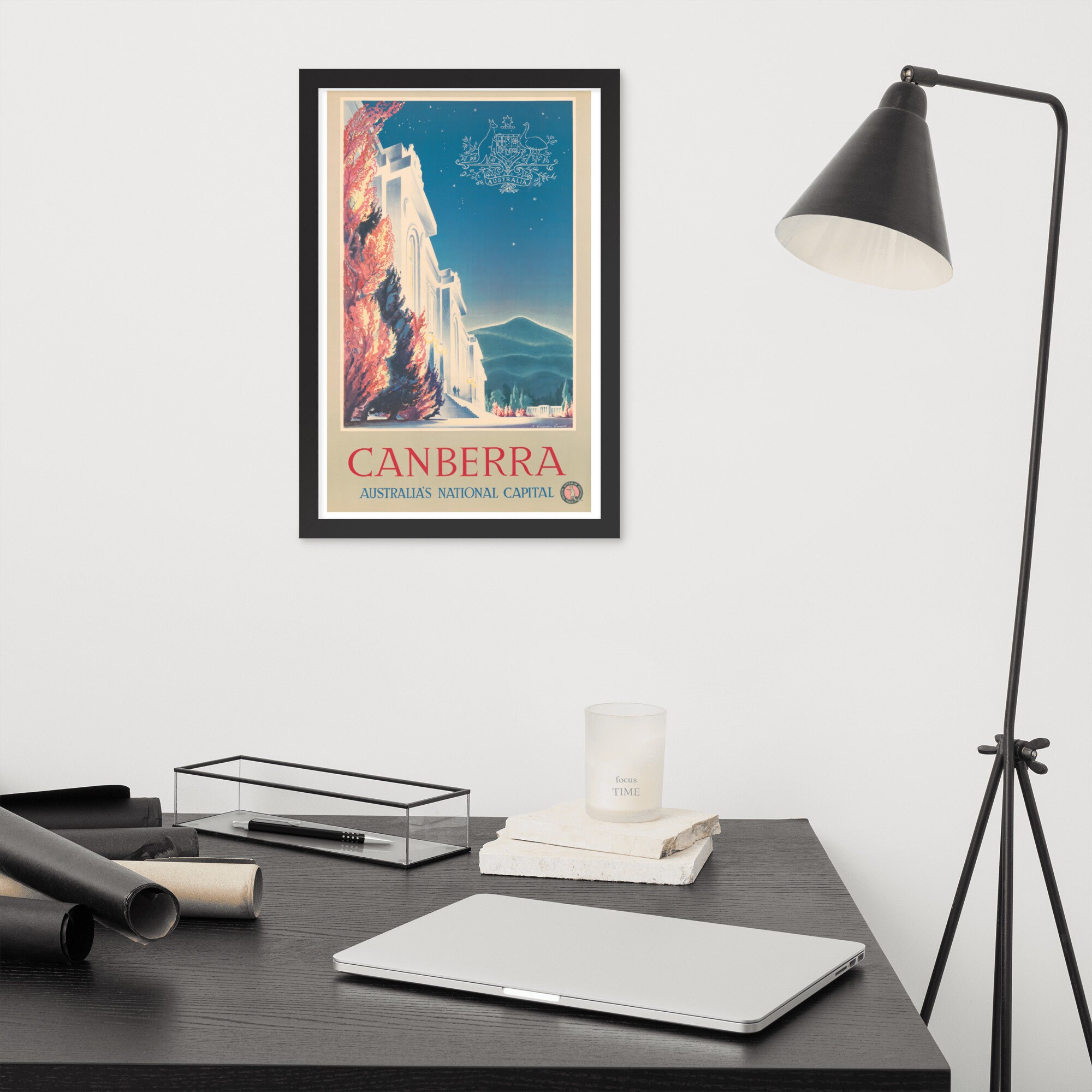 Vintage Canberra Australia Travel Poster Print - Circa 1940 - Etsy