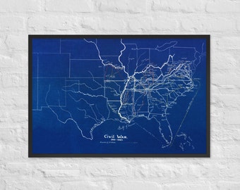 Civil War Map Poster - Etsy UK