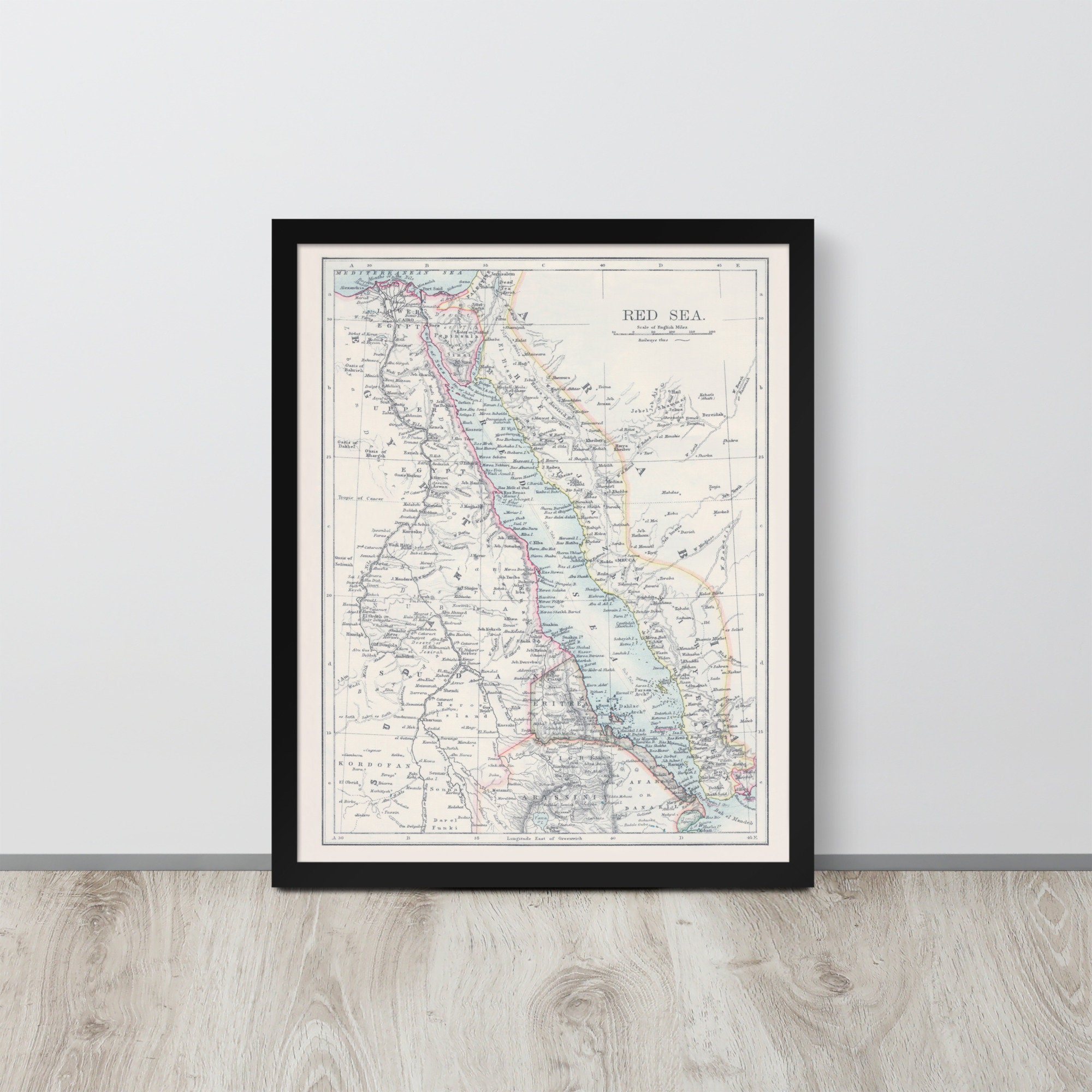 Red Sea Map: Vintage 1904 Red Sea Egypt Map Print – Antique Red Sea Map ...