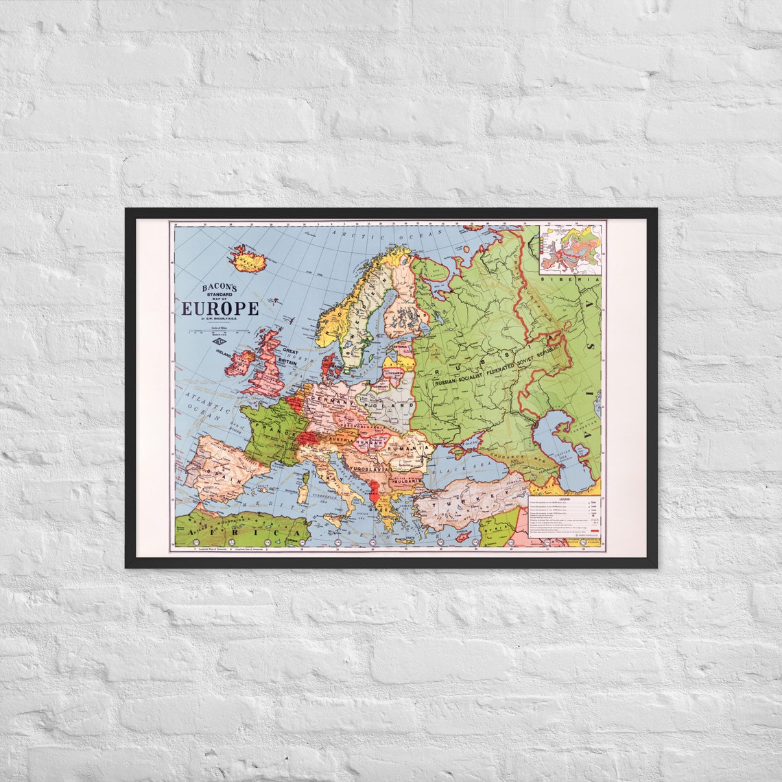Europe Map: Vintage 1925 Europe Map Print Antique Europe Map - Etsy