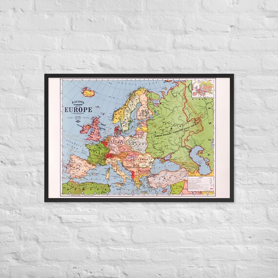 Europe Map: Vintage 1925 Europe Map Print Antique Europe Map - Etsy