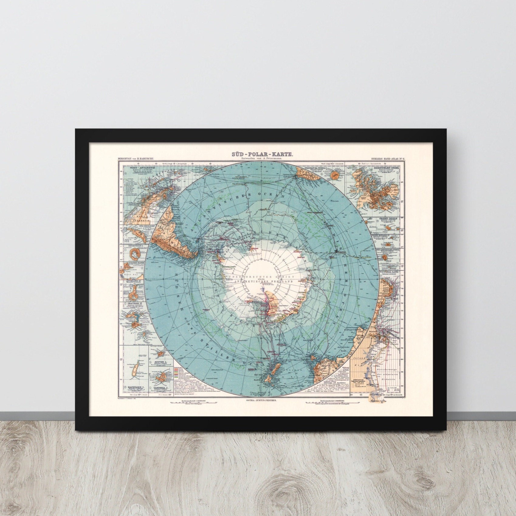 Antarctica Map: Vintage 1912 German Antartica Map Print – Antique ...