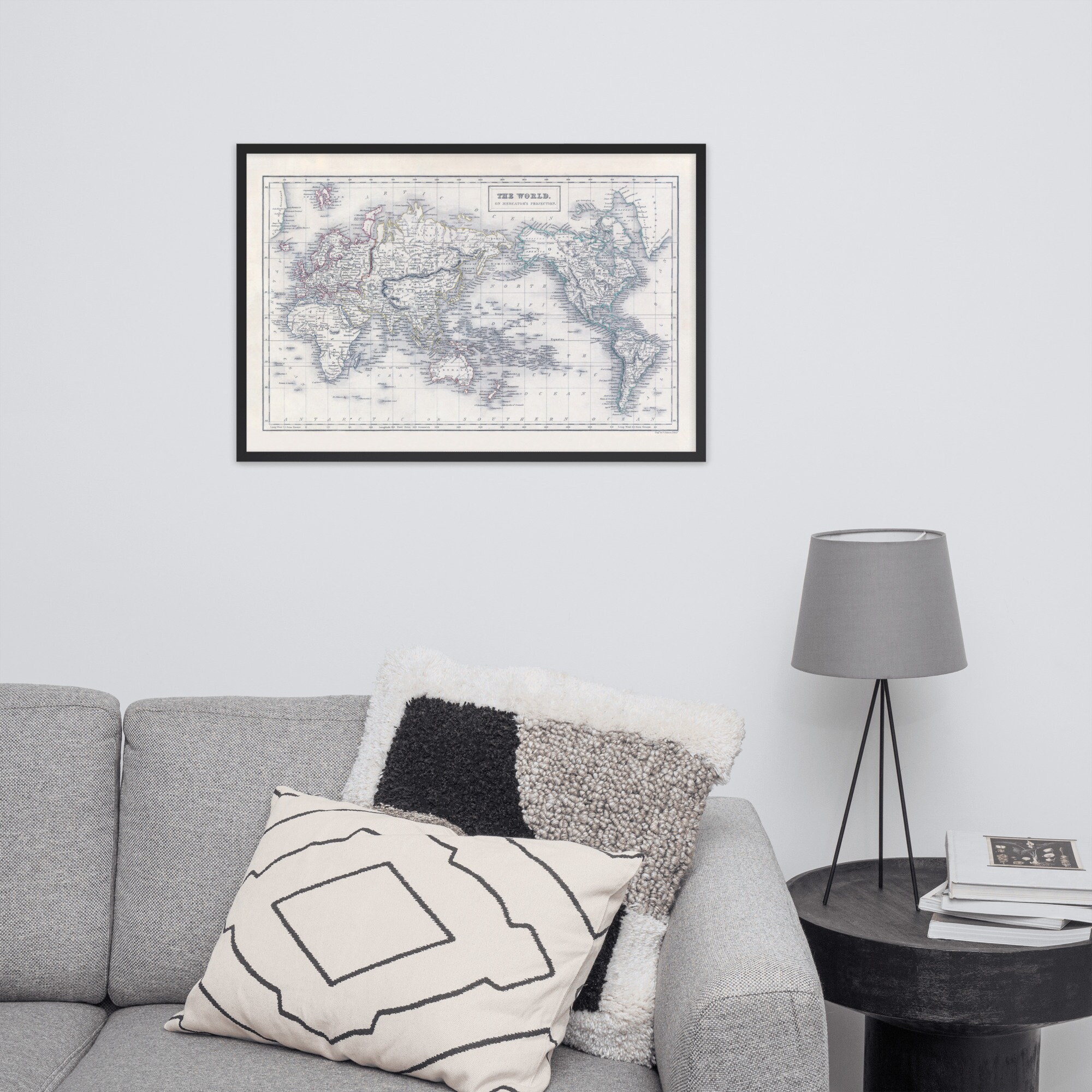 World Map: Vintage 1840 Mercator World Map Print – Antique Mercator ...