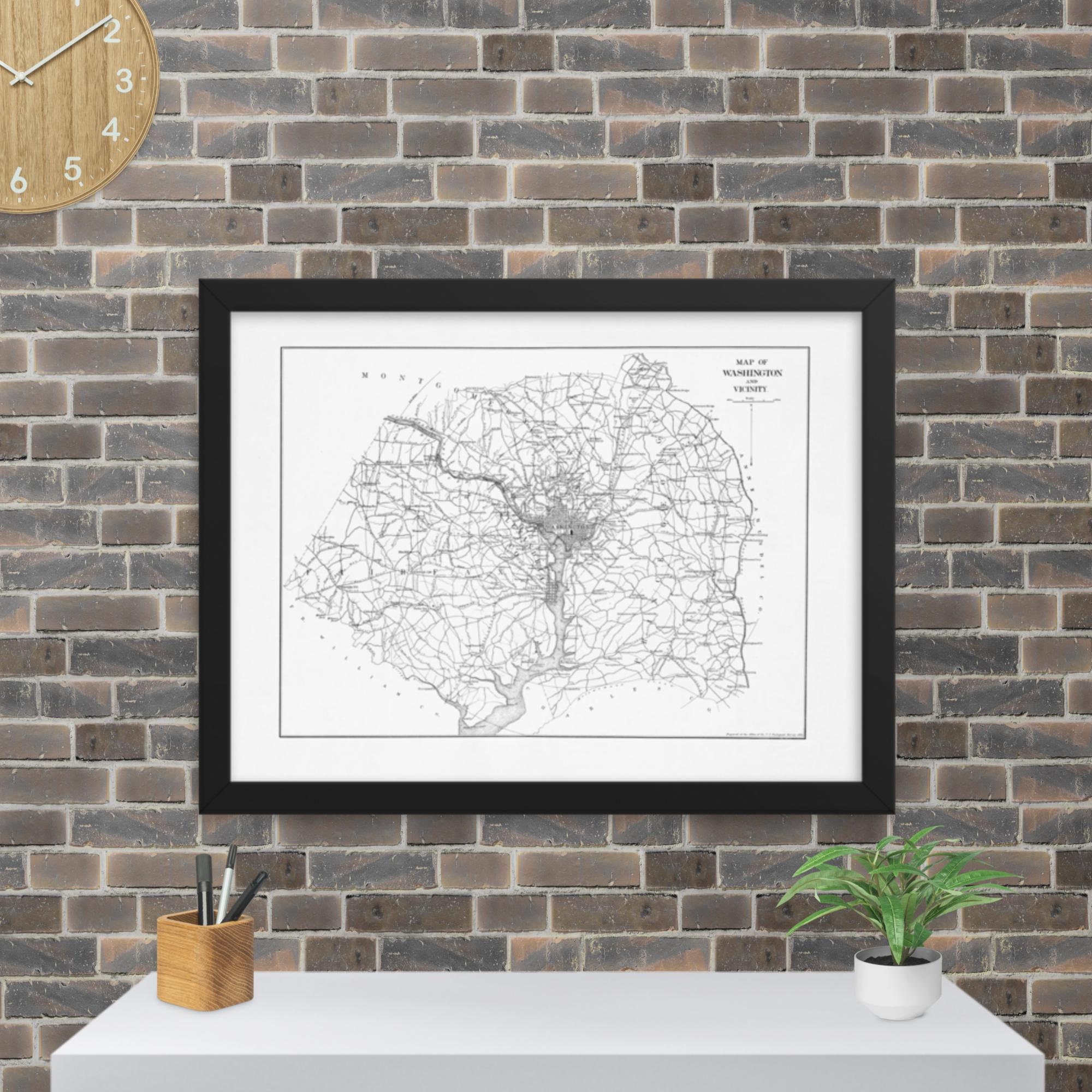 Washington DC Area Map: Vintage 1882 Washington DC Area Map Print ...