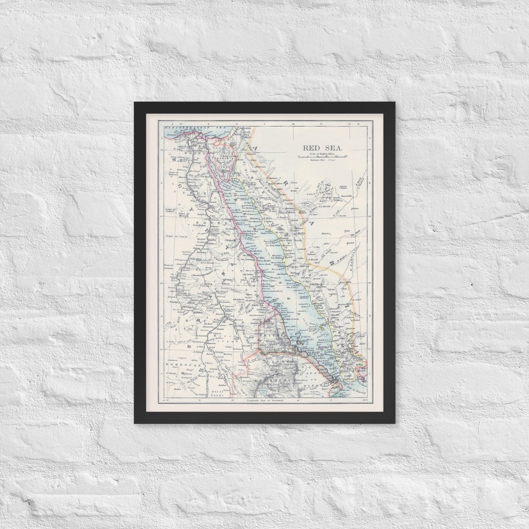 Red Sea Map: Vintage 1904 Red Sea Egypt Map Print – Antique Red Sea Map ...