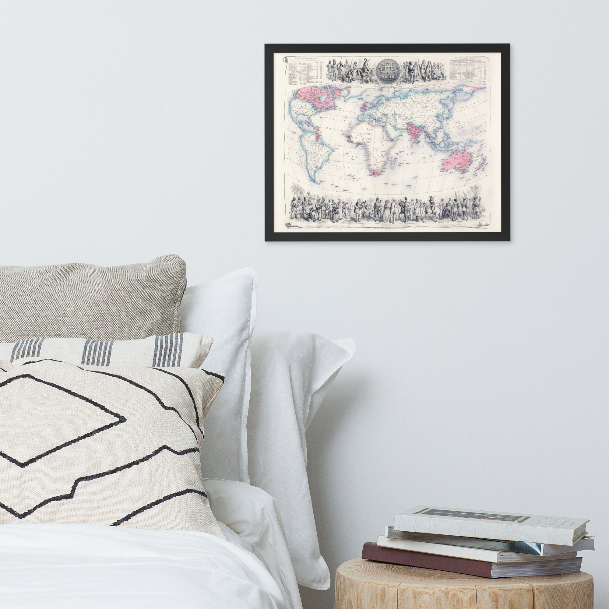 British Empire World Map: Vintage 1850 British Empire World Map Print ...