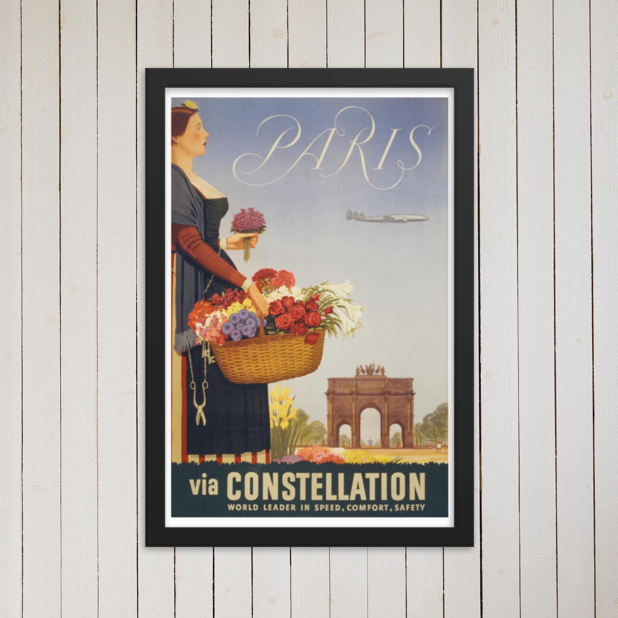 Vintage Paris via Constellation Travel Poster Circa 1950 Paris ...