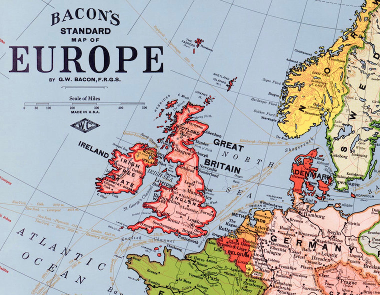 Europe Map: Vintage 1925 Europe Map Print Antique Europe Map - Etsy