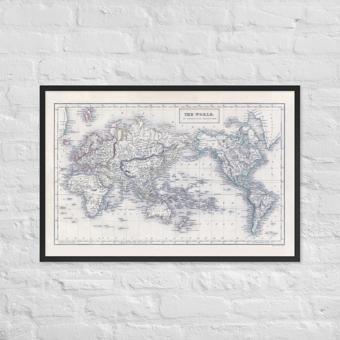 World Map: Vintage 1840 Mercator World Map Print – Antique Mercator ...