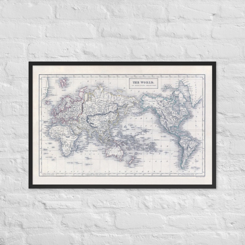 World Map: Vintage 1840 Mercator World Map Print – Antique Mercator ...